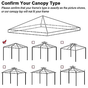 Yescom 117"x117" Canopy Top Replacement Y0049707 Red for Smaller 10'x10' Single-Tier Gazebo Cover Patio Garden Outdoor