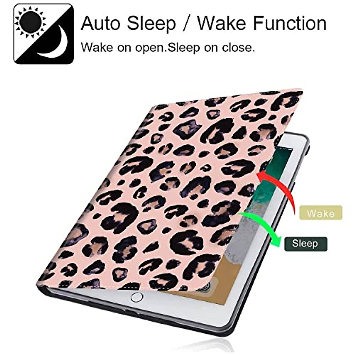 Case for New iPad Mini 6 2021 (6th Generation), Multi-Angle View Adjustable Stand Auto Wake/Slee for iPad Mini 6th Gen 8.3 Inch , Cowhide Skin Leopard Brown Cow