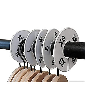 UUYYEO 10 Pcs Round White Clothing Rack Size Dividers Hangers Closet Dividers