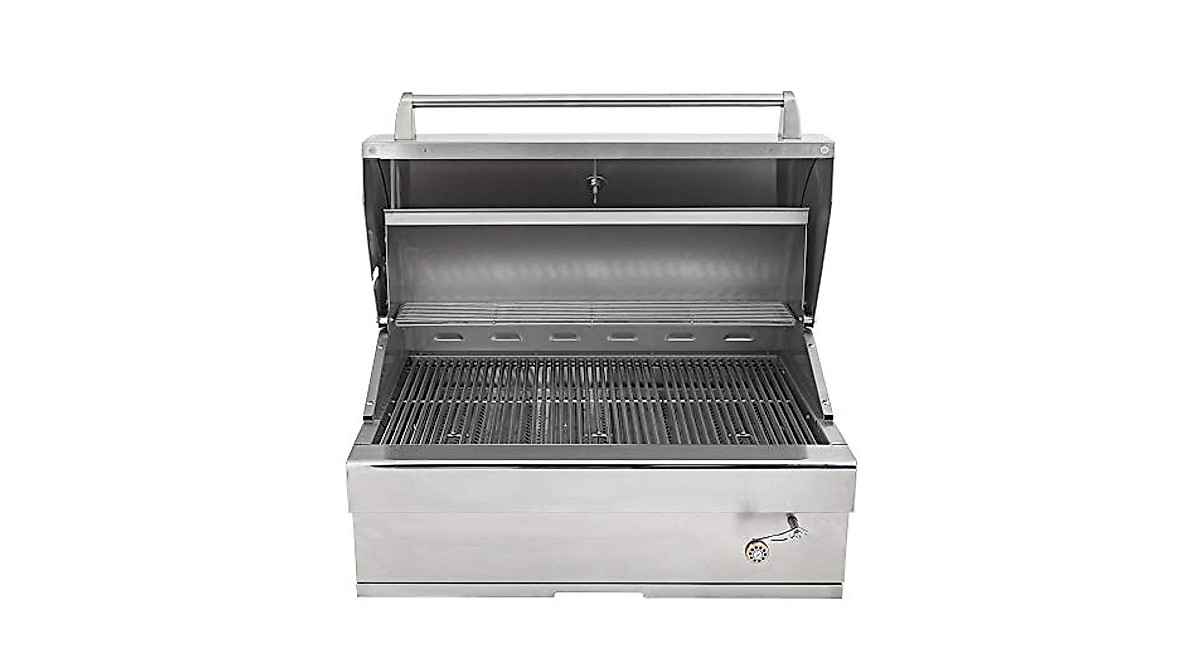Barbeques Galore 32-Inch Turbo Charcoal Grill - Built-In Stainless Steel