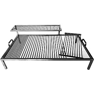 Luxury Argentine Grill with removable iron modules + Brazier + fire tools - Iron Argentina Grill - BBQ Parrilla Asado. Sor Pampa Grill (32 x 20 inches)