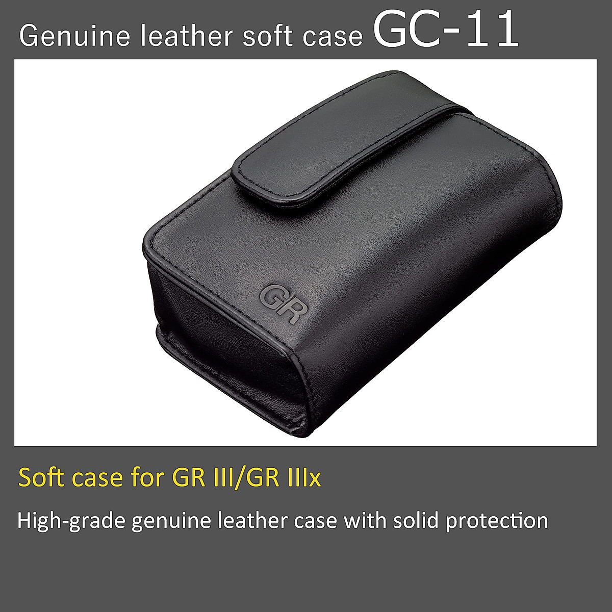 RICOH Leather Soft case GC-11 [Compatible Models: GR III, GR IIIx] [High-Grade Genuine Leather case with Solid Protection ] [with Belt Loop on The Back], Black