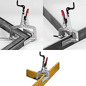 Strong Hand Tools JointMaster, 90 Degree, Angle Clamping Tool, Throat Depth: 3", Max Capacity: 1-1/4", OAL: 8-1/2", Single Hand T-Joint Clamp Tool, PL634