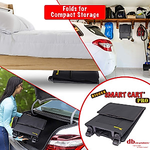 dbest products Bigger Smart Cart Pro Collapsible Rolling Utility Basket Grocery Shopping Heavy Duty Black