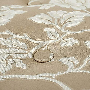 Jennifer Taylor Home Yolanda Collection Traditional Modern Cotton Blend Hand Tufted With Cord and Fringe Round Ottoman, Neutral 24" x 14"