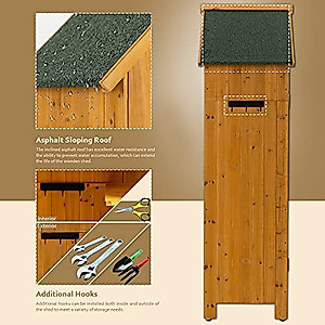 Garden Storage Shed Kit,Multifunction Garden Tool Storage Cabinet - Lockable Wooden Storage Sheds Organizer Perfect to Store Patio Furniture, Garden Tools Bike Accessories Lawn Mower