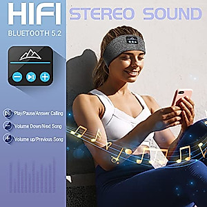 Sleep Headphones Wireless Bluetooth Headband - Comfy Sleeping Eye Mask Headset, Sport Head Band Earbuds Electronics Tech Gadgets Christmas Stocking Stuffers Birthday Gifts for Women Men Running