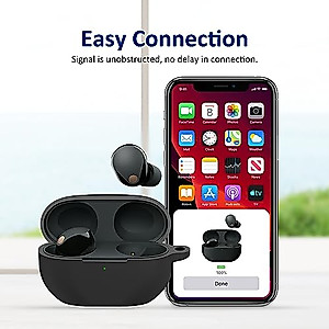 LEFXOMPHY Case for Sony WF-1000XM5 Earbuds 2023, Soft Silicone Cover Protective Skin Sleeve (Black)