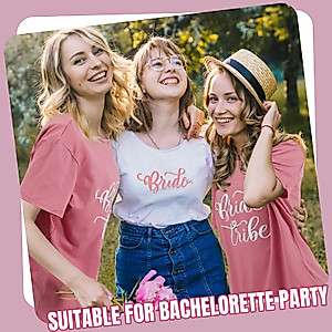 Leumoi 7 Pcs Bachelorette Party Tee Shirt Funny Bridal Party Gift Bride and Bridesmaid T Shirt Bridesmaid Proposal Gift Bridal Team Wedding T Shirt for Women
