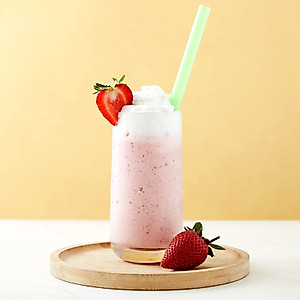 100-Pieces of Plastic Disposable Jumbo Straws Individually Wrapped 10 Inches Long for Boba, Fruit Smoothies, Milkshakes, Bubble Tea (4 Colors, 0.5 Inch Diameter)