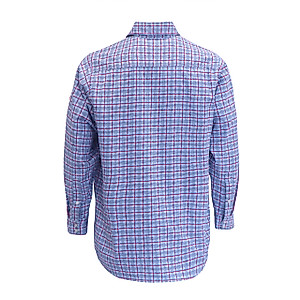 TICOMELA FR Shirt for Men Flame Resistant Shirts 6.5oz Light Weight Blue/Red Plaid Men's Fire Retardant Snap Shirts