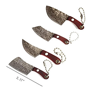 Senfei Mini Chef Knife Meat Cleaver Qing Multifunctional Mini Chef Knife for Opener Box Cutter Letter Pocket Thumb Knife 4 pieces
