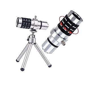 Abaodam Phone Stand Tripod Video Tripod cortinas inteligentes telephoto Lens Telephone Camera Lens kit 9 in 1 Cell Phone Video Lens Zoom Telescope Lens 12X Mobile Phone Lens Clip-on Suite