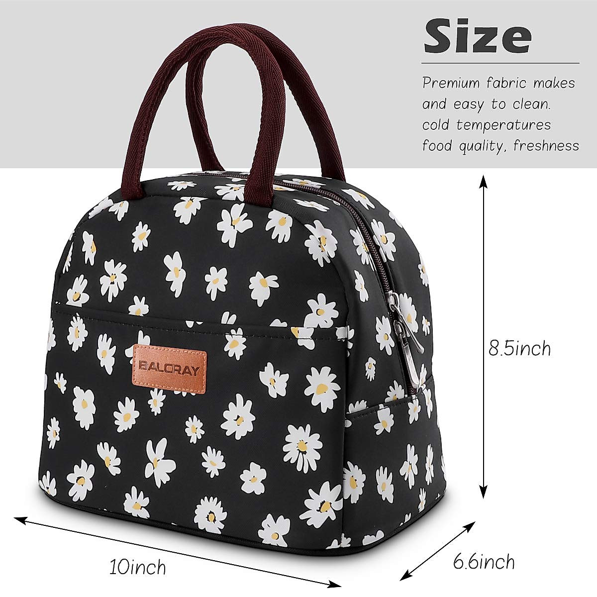 BALORAY Lunch Bag Women Men, Double Deck Lunch Box Insulated Lunch Bag for Adults Work Office Picnic, Leakproof Cooler Bag with Adjustable Shoulder Strap