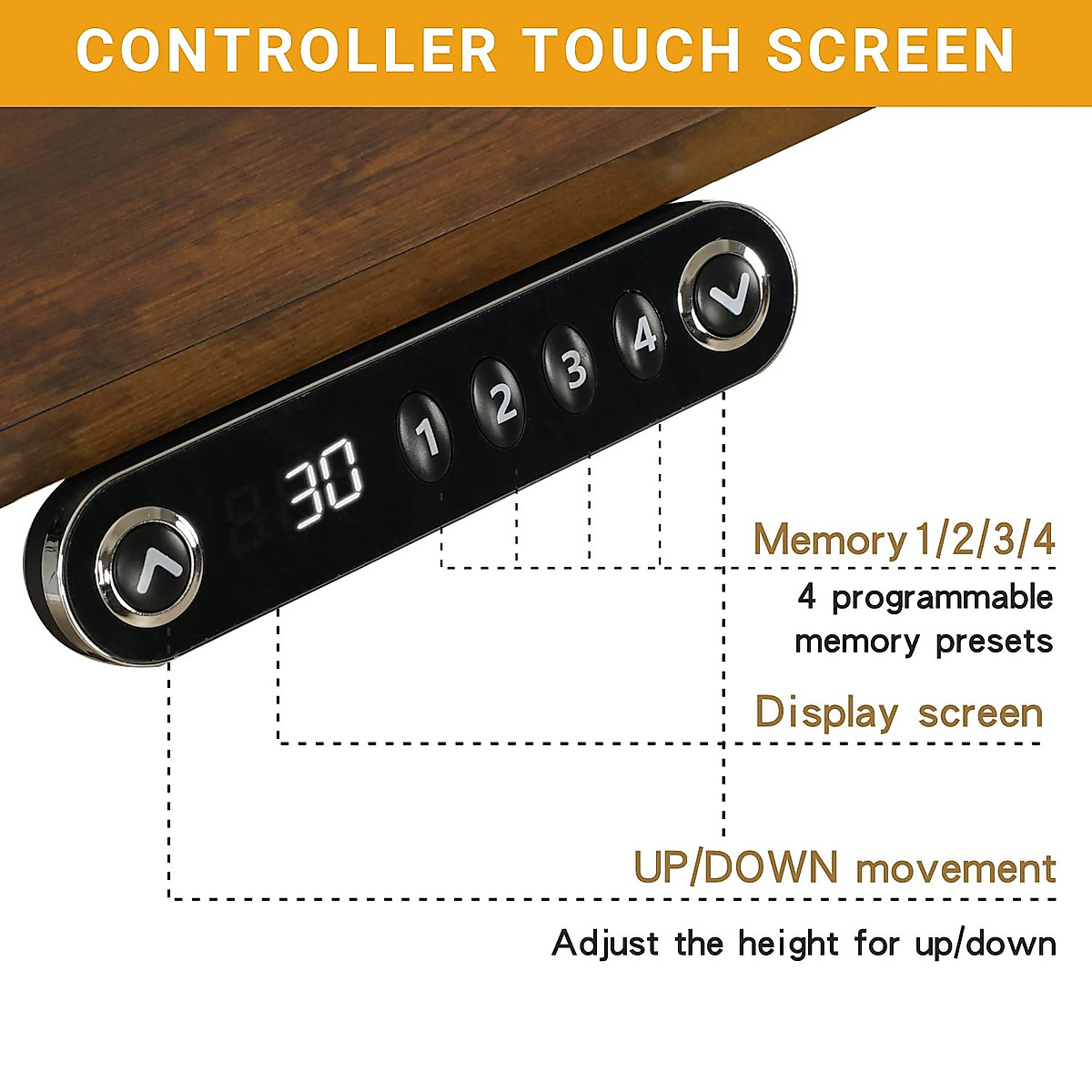 Jceet Dual Motor Electric Standing Desk - 63 x 30 Inch Adjustable Height Sit Stand Computer Desk with Splice Board, Stand Up Desk Table for Home Office, Rustic Brown Top(with Radian)