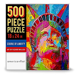 Americanflat 500 Piece Statue of Liberty Jigsaw Puzzle, 18x24 Inches, Art by Richard Wallich