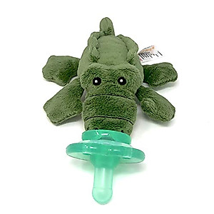 Nookums Paci-Plushies Buddies - Alligator Pacifier Holder - Adapts to Name Brand Pacifiers, Suitable for All Ages, Plush Toy Includes Detachable Pacifier