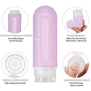 Beveetio 17 Pack Travel Bottles TSA Approved, 3OZ Leakproof Silicone Refillable Travel Size Containers for Toiletries, BPA Free Travel Accessories Tubes Cosmetic Shampoo Lotion Soap