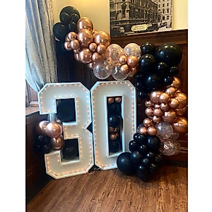 Rose Gold and Black Balloon Arch Kit, ADOINBY 140Pcs Metallic Rose Gold Black Balloon 18 12 10 5 Inch Different Size Balloons for Birthday Party Bridal Shower Wedding Engagement Anniversary Decoration