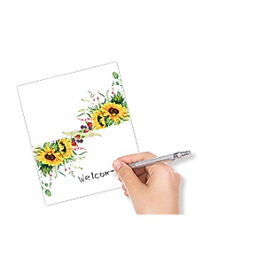 Table Place Card, Sunflower Themed Tent Style Cards, Pack of 25 Half-Fold Reception Place Card, Perfect for Sunflower Party, Wedding, Bridal & Baby Shower, Birthday, Banquet and Special Events A21