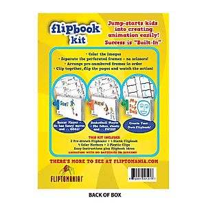 Fliptomania Make Your Own Flipbook Kit: Basketball and Soccer - Paper Stop Motion Animation Kit : Creative Flip Book Kit for Kids 6-12 and Creative Animation Artists