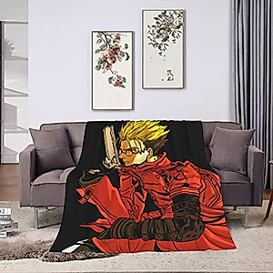 Trigun VASH The Stampede Soft Flannel Fleece Blanket Plush Fuzzy Throw Blankets for Bed Couch Living Room 60"x50"