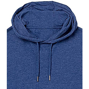 Amazon Essentials Men's Lightweight Jersey Pullover Hoodie, Blue Heather, Large