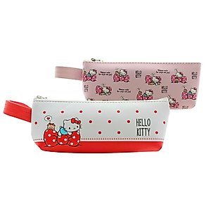 HELLOKITTY Big Handle Pencil Pouch (Pink ribbons)