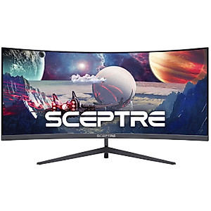 CyberpowerPC Gamer Supreme Liquid Cool Gaming PC & Sceptre 30-inch Curved Gaming Monitor 21:9 2560x1080 Ultra Wide Ultra Slim HDMI DisplayPort up to 200Hz Build-in Speakers, Metal Black
