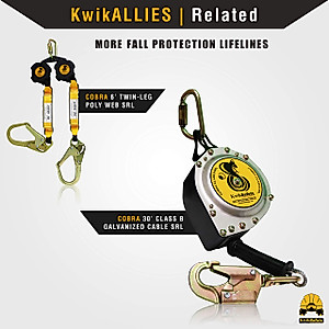 KwikSafety - Charlotte, NC - TSUNAMI [Premium BRAIDED ROPE] Vertical Lifeline ANSI OSHA Rope Grab Snap Hook Shock Absorber Fall Protection Line Kit Restraint System Roofing Safety Equipment / 50 FT.