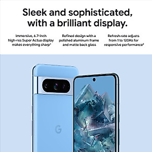 Google Pixel 8 Pro - Unlocked Android Smartphone with Telephoto Lens and Super Actua Display - 24-Hour Battery - Porcelain - 128 GB