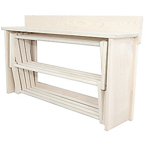 Pennsylvania Woodworks Extra Large Wall Clothes Drying Rack ~ Heavy Duty Solid Maple Hardwood, Folding, Collapses to 35" x 20" x 8", Hand Built in USA, Unfinished