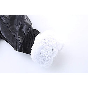 Mud Kingdom Little Boys Leather Jacket with Hood Fur Lined Size 6 Black