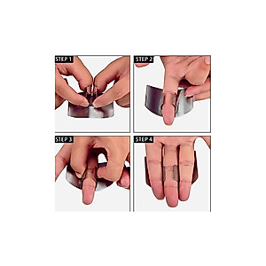 Stainless Steel Thumb Knife Finger Cutter Saver with Knife Guard and Finger Protectors for Cutting Vegetables, Holder for Slicing, Ideal Finger Guards for Kitchen Knives for Secure Food Cuts.