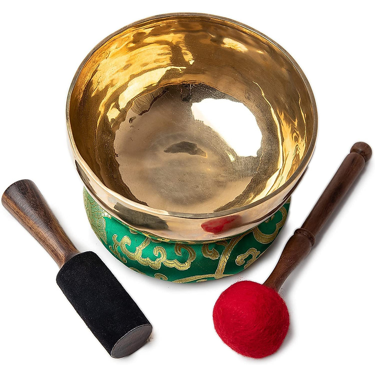 Large Tibetan Singing Bowl Set - Master Healing Grade For Sound Bath Chakra 7 Metal Meditation Yoga By Himalayan Bazaar