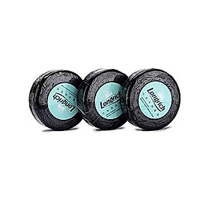 Longrich Bamboo Charcoal Soap, Black Soap,Brightening Soap for Fighting Pimples, Acne, 3 Bars
