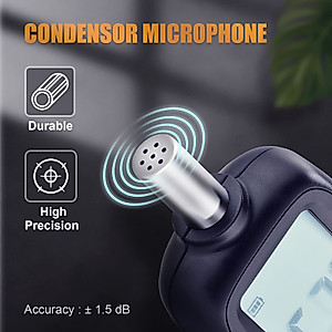 Decibel Meter, LONVOX Digital Sound Level Meter with 30 to 130 dBA Measuring Range, Backlit LCD Display, MAX/MIN Noise Measurement, Data Hold, SPL Meter for Classroom, Noisy Neighbor, Office, Factory