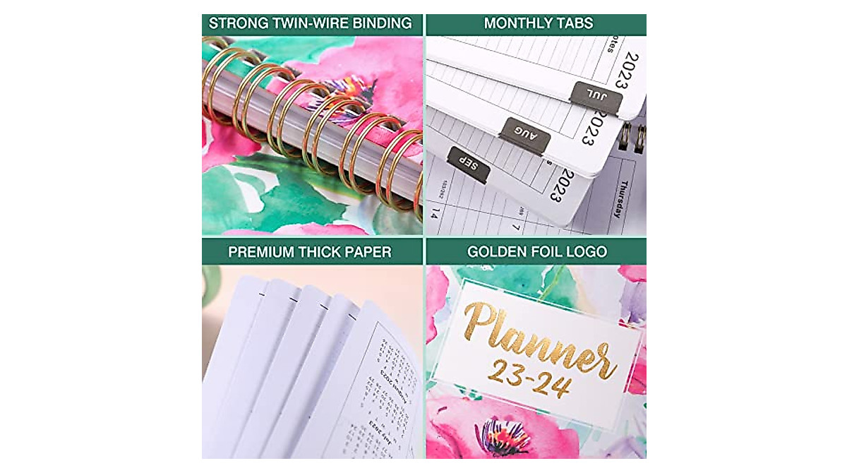 2023-2024 Academic Planner - Weekly & Monthly Organizer with Twin-Wire ...