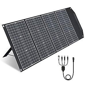 PAXCESS RM120 120 Watt 18 Volt Portable Outdoor Folding Solar Panel with Type C USB Output and Kickstand for RV Camping Solar Power Generator Station