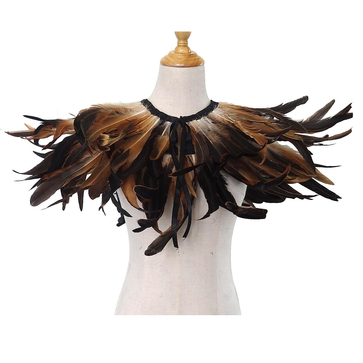 L'VOW Gothic Black Feather Shrug Cape Shawl Halloween Costume for Men (Style -03)