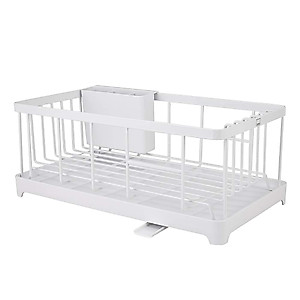YAMAZAKI Alloy Steel home 2875 Wire Dish Drainer Rack, One Size, White