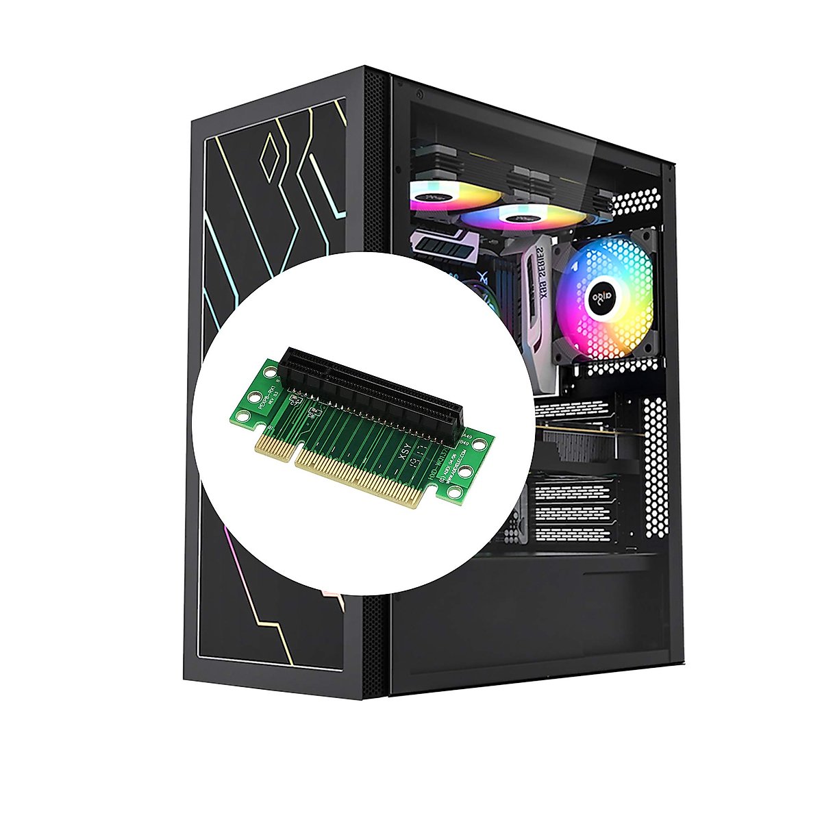 SinLoon PCI- Express 8X Riser Card 90-Degree Adapter Card PCI-E 8X Extender Extension Card for 1U, Small Computer and Server Case(PCIE 8X)