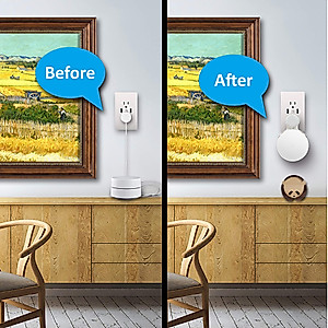 PETIMETI Wall Mount for Google WiFi[2020 Model],Sturdy Outlet Wall Mount for Round Plug Google WiFi with Cord Management(3 Pack)