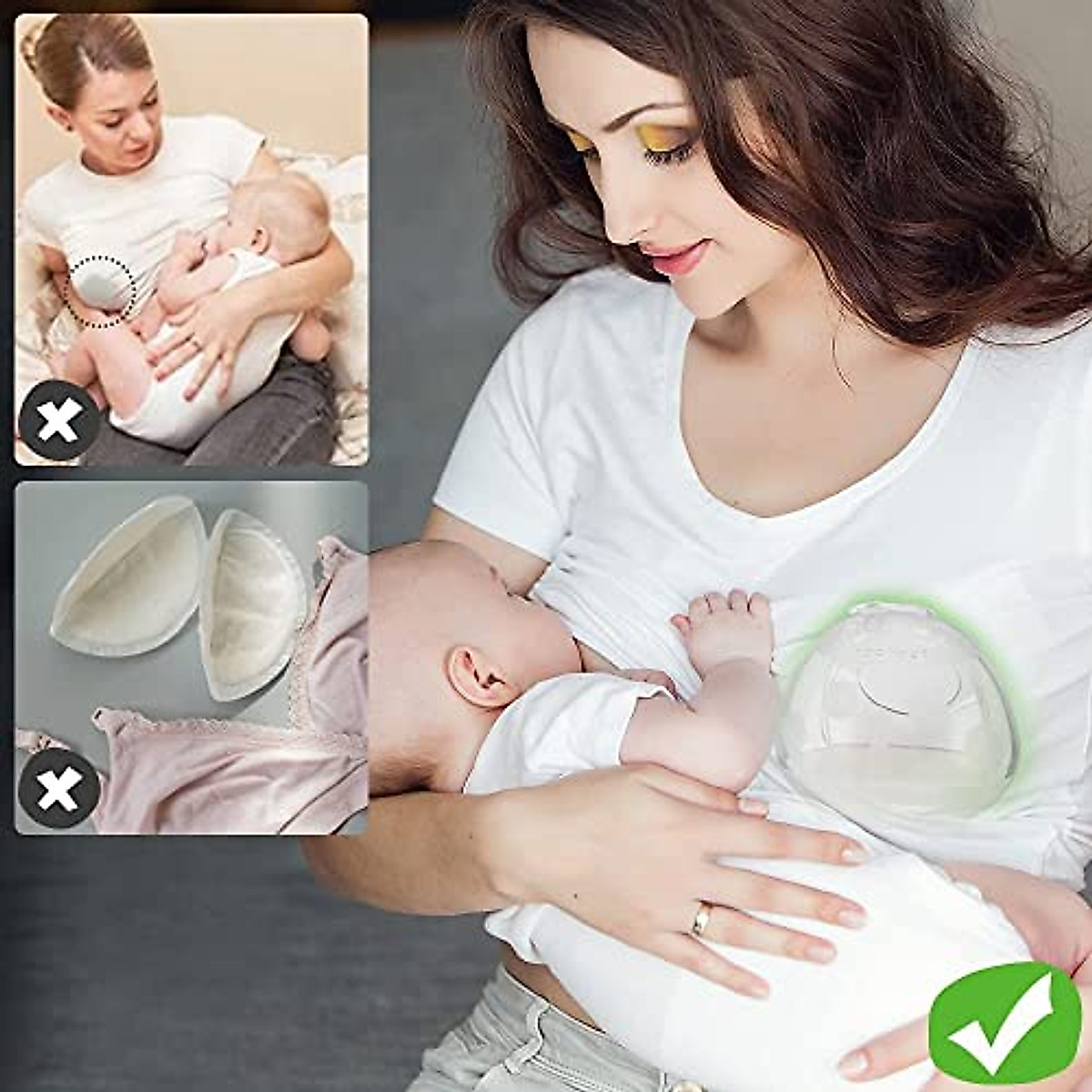 haakaa Silicone Breast Pump 150ml with Suction Base & Ladybugs Breast Milk Collector 75ml Combo,Silicone Breast Milk Catcher,Silicone Breast Shells & Nipple Therapy,Must Have for Breastfeeding