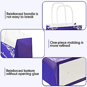 15 Pieces Welcome Gift Bags with Handles Purple Welcome to Our Church Gift Bags Religious Church Bag Baptism Gift Bag Bulk for Birthday Church Theme Party Supplies, 5.9 x 3.1 x 8.3 Inch