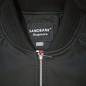sandbank Men's Slim Fit Lightweight Softshell Flight Bomber Jacket Coat (US XS, Black #2)