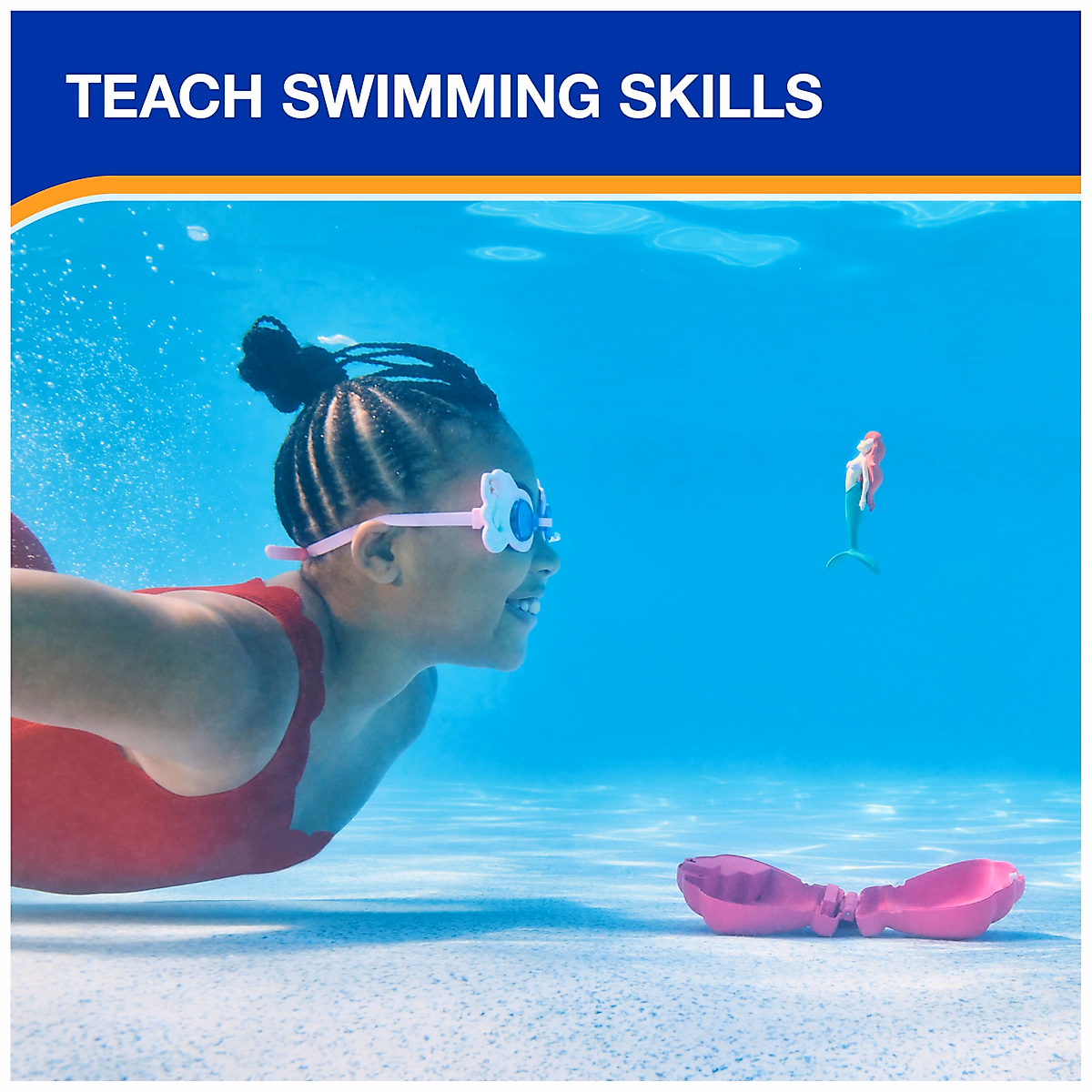 Swimways Disney Princess Ariel Dive N Surprise, Swimming Pool Accessories & Kids Pool Toys, Little Mermaid Party Supplies & Water Toys for Kids Aged 5 & Up