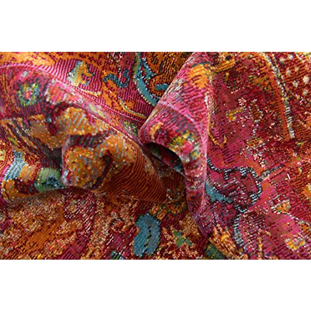 Unique Loom Baracoa Collection Area Rug - Rumba (8' 4" x 10' Rectangle, Red/ Brown)