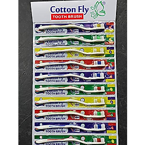 Cotton Fly Toothbrushes Classic Medium Soft Individually Wrapped (100)