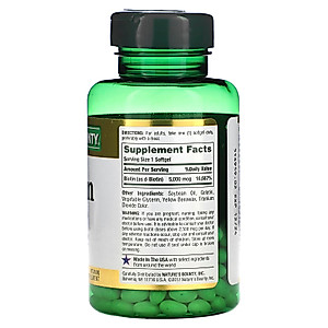 Nature's Bounty Biotin, Vitamin Supplement, Supports Metabolism for Cellular Energy and Healthy Hair, Skin, and Nails, 5000 mcg, 150 Softgels